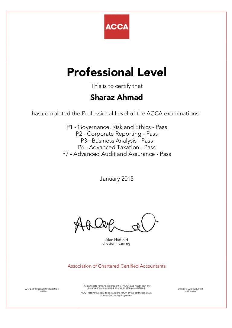 ACCA Professional Level Completion