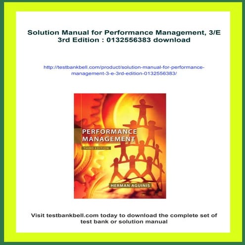 Solution Manual for Performance Management, 3/E 3rd Edition ...