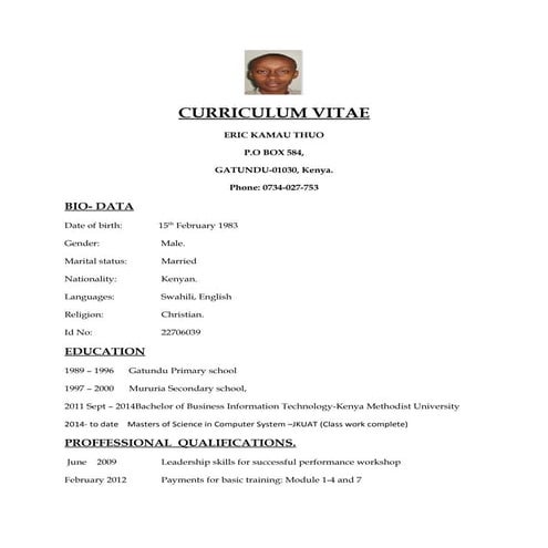 eric thuo cv1 | PDF