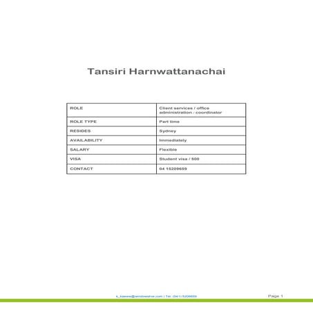 Tansiri Harnwattanachai_Resume | PDF