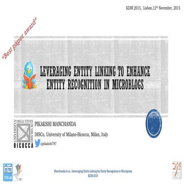 KDIR2015-Entity Linking and Knowledge Discovery in Microblogs-Presentation | PDF | Databases ...