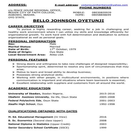 BELLO JOHNSON CV | PDF