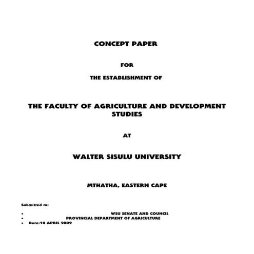 Concept Paper of the Agric Faclty | DOC