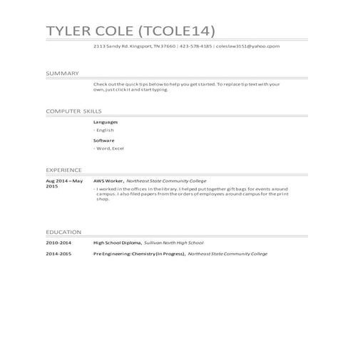 Tyler Cole - Resume | DOCX