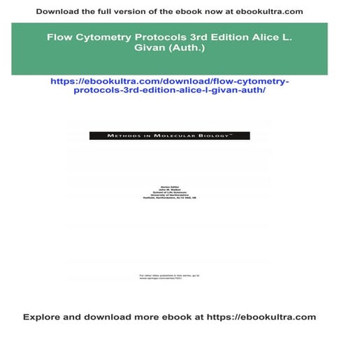 Download full Flow Cytometry Protocols 3rd Edition Alice L. Givan (Auth ...