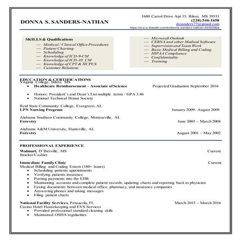 Donna Sanders Resume | DOCX