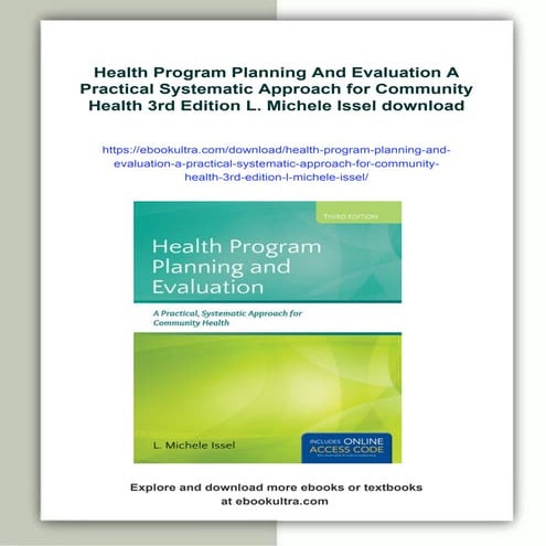 Health Program Planning And Evaluation A Practical Systematic Approach ...