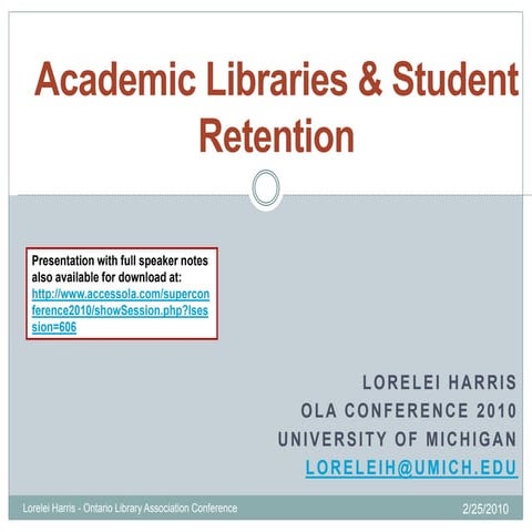 Role of the Library in Student Retention | PDF