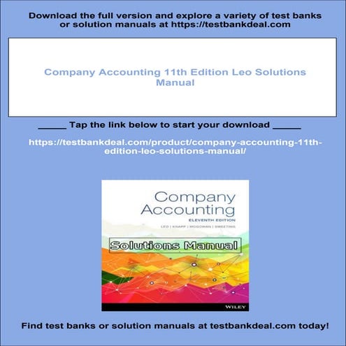 Company Accounting 11th Edition Leo Solutions Manual | PDF