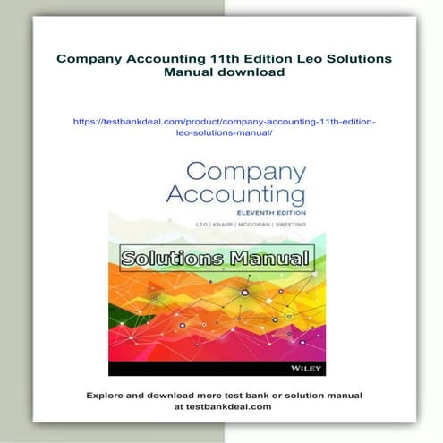 Company Accounting 11th Edition Leo Solutions Manual | PDF
