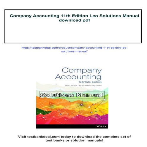 Company Accounting 11th Edition Leo Solutions Manual | PDF