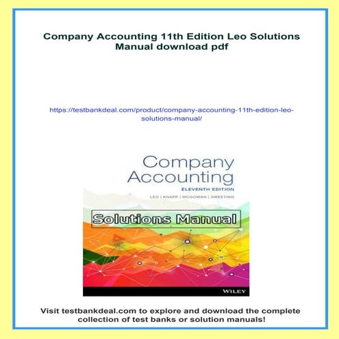Company Accounting 11th Edition Leo Solutions Manual | PDF