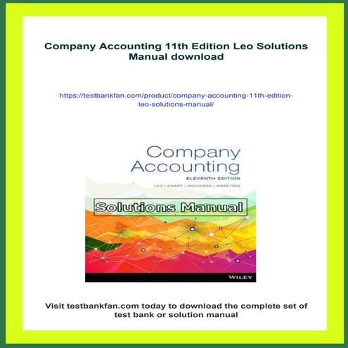 Company Accounting 11th Edition Leo Solutions Manual | PDF
