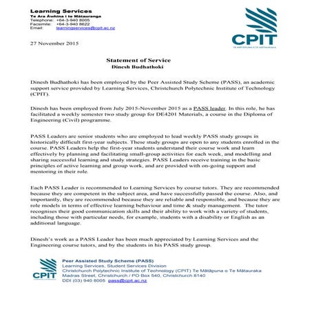 statement and recommendation | PDF