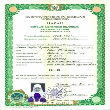 VIA - IJAZAH SMK | PDF