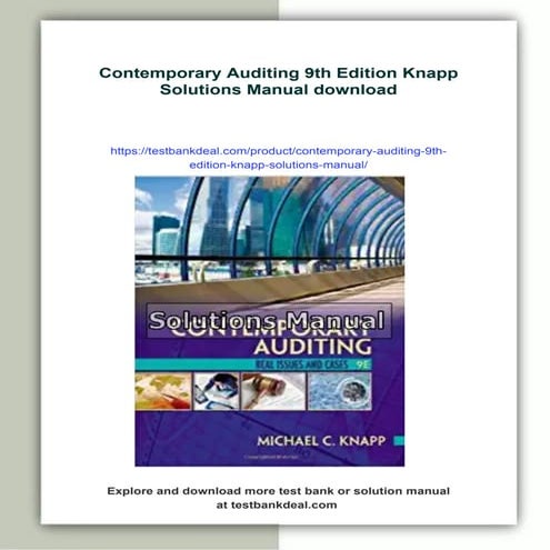 Contemporary Auditing 9th Edition Knapp Solutions Manual | PDF