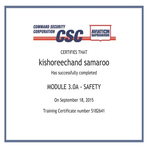 MODULE 3.0A - SAFETY | PPT