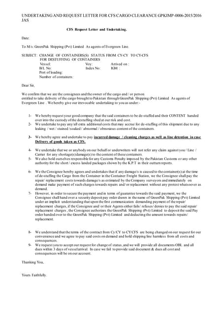 7...AUTHORIZATION LETTER FROM CONSIGNEE CLEARING AGENT FOR TAKING THE ...