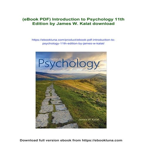 (eBook PDF) Introduction to Psychology 11th Edition by James W. Kalat | PDF
