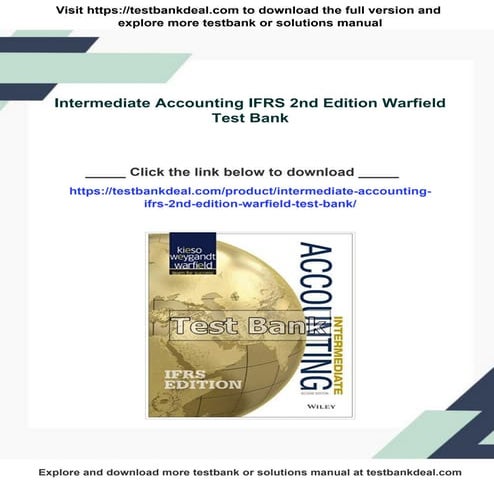 Intermediate Accounting IFRS 2nd Edition Warfield Test Bank | PDF