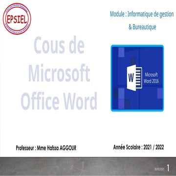 cours microsoft word2010 | PDF