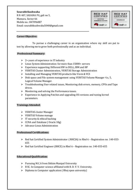 Sourabh Kushwahalinux Administrator Pdf