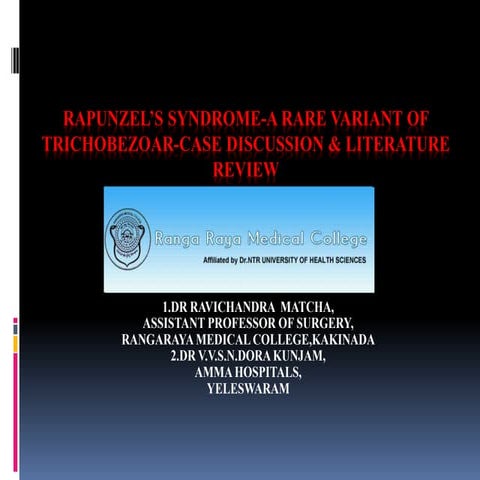 E Poster Power Point Slides For Rapunzels Syndrome Pptx Digestive