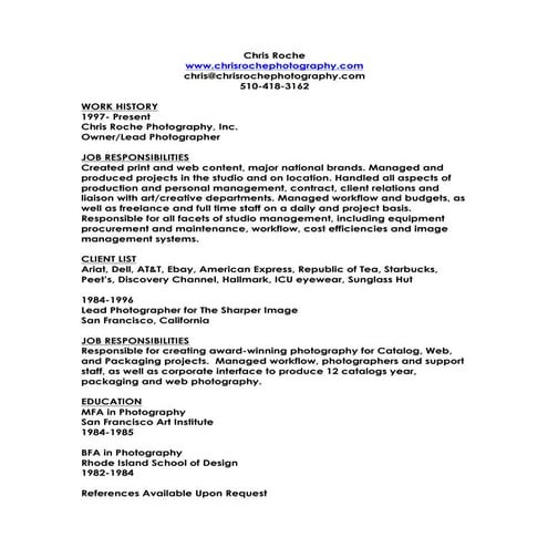 Chris Roche Resume | PDF