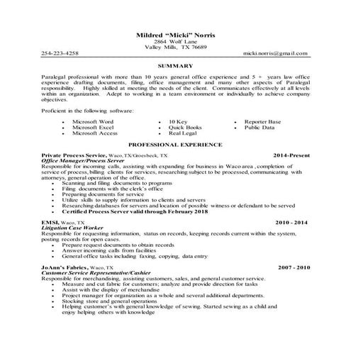 Micki Resume 2017 | PDF