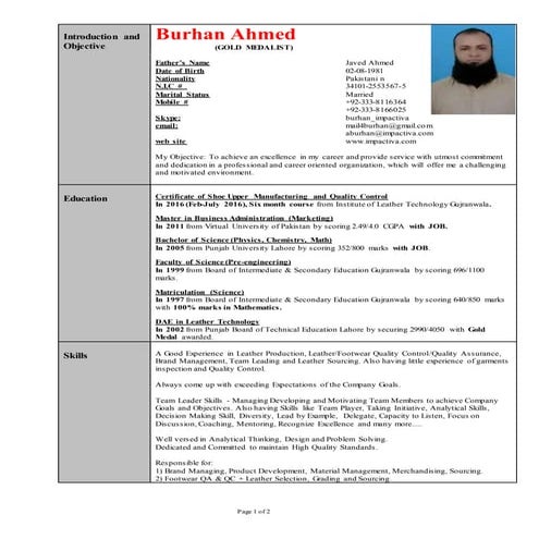 Burhan Ahmed CV | DOCX