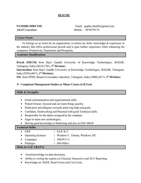 Resume for Store incharge | PDF