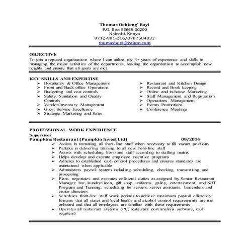 Thomas Ochieng Resume 1 | DOCX