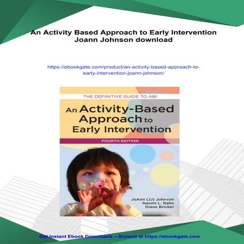 An Activity Based Approach to Early Intervention Joann Johnson | PDF