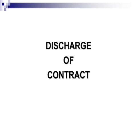 Discharge of contract | PPTX