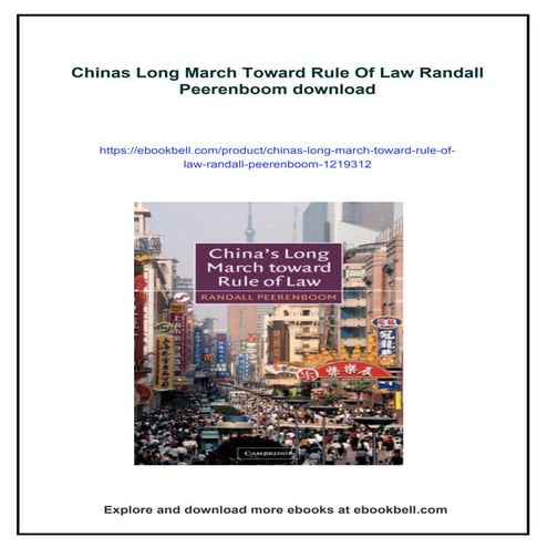 Chinas Long March Toward Rule Of Law Randall Peerenboom | PDF