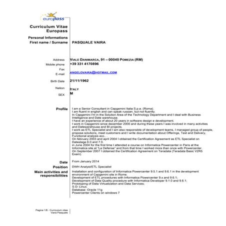 CV_Vaira_Pasquale - Eng | PDF