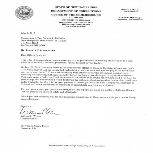 Letter of Commendation | PDF