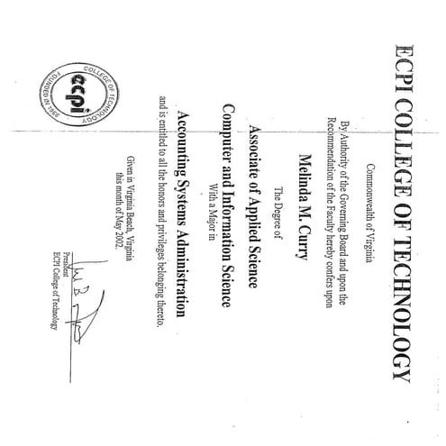 Associate Computer Information ECPI | PDF