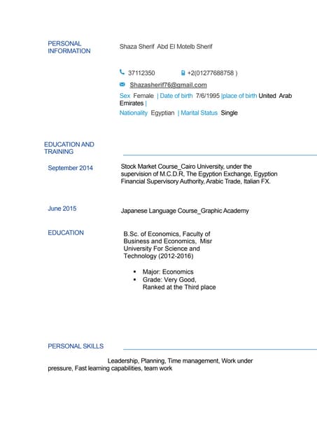 Aya osman -CV 2018 | PDF