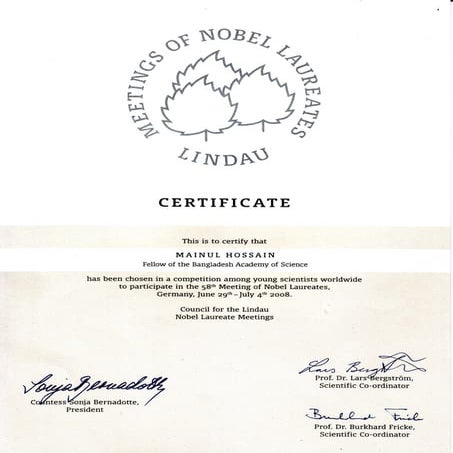 Mainul_Lindau Nobel Laureate Meeting | PDF