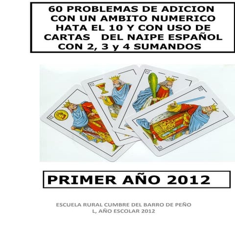 60 adiciones ambito numerico hasta 10 con uso de naipe español | PPT