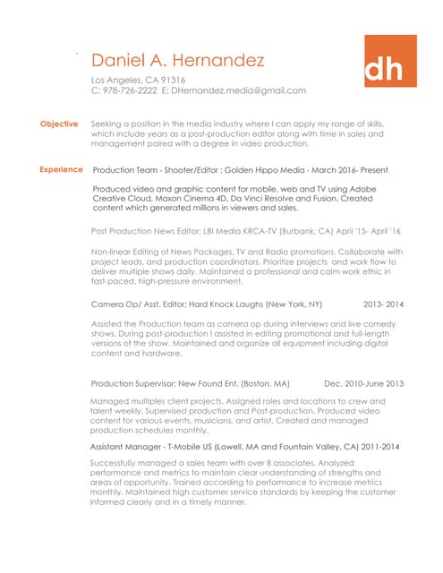 CURTAN RESUME' | PDF
