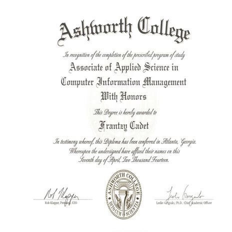 Ashworth College Degree | PDF