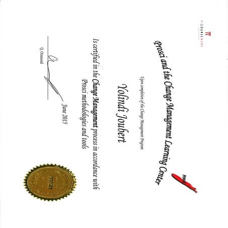 Prosci Change Management Certificate | PDF