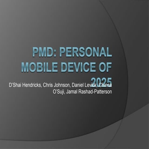 FINAL PMD Presentation | PPTX