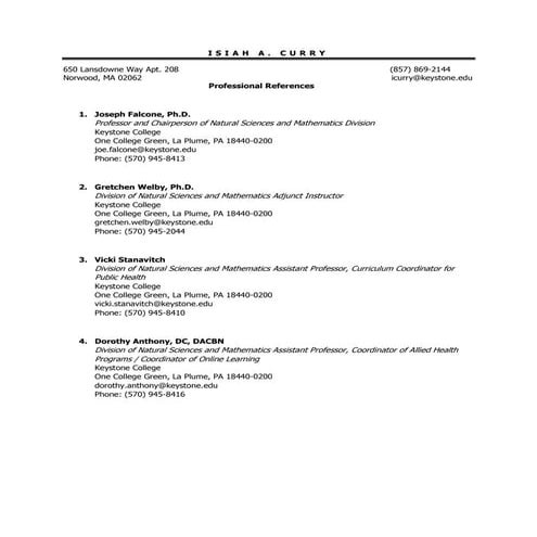 Professional References | PDF