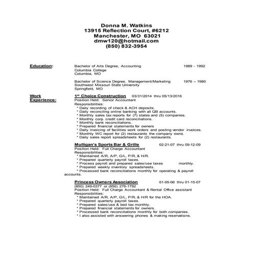 Jennifer Prado RESUME OF QUALIFICATIONS | DOCX