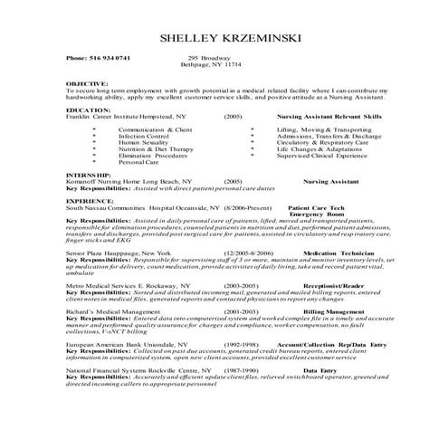 SHELLEY KRZEMINSKI resume (1) | DOCX | Healthcare Industry | Industries