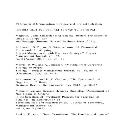 60 chapter 2 organization strategy and project selectionla | DOCX | Business Administration ...