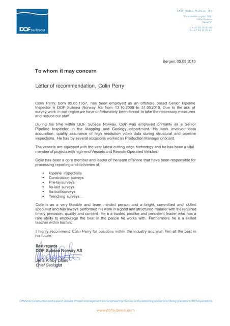 Colin Perry Reference_Alcatel | PDF